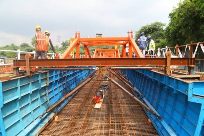 DMRC adopts unique construction method on Pink Line - Construction Week ...
