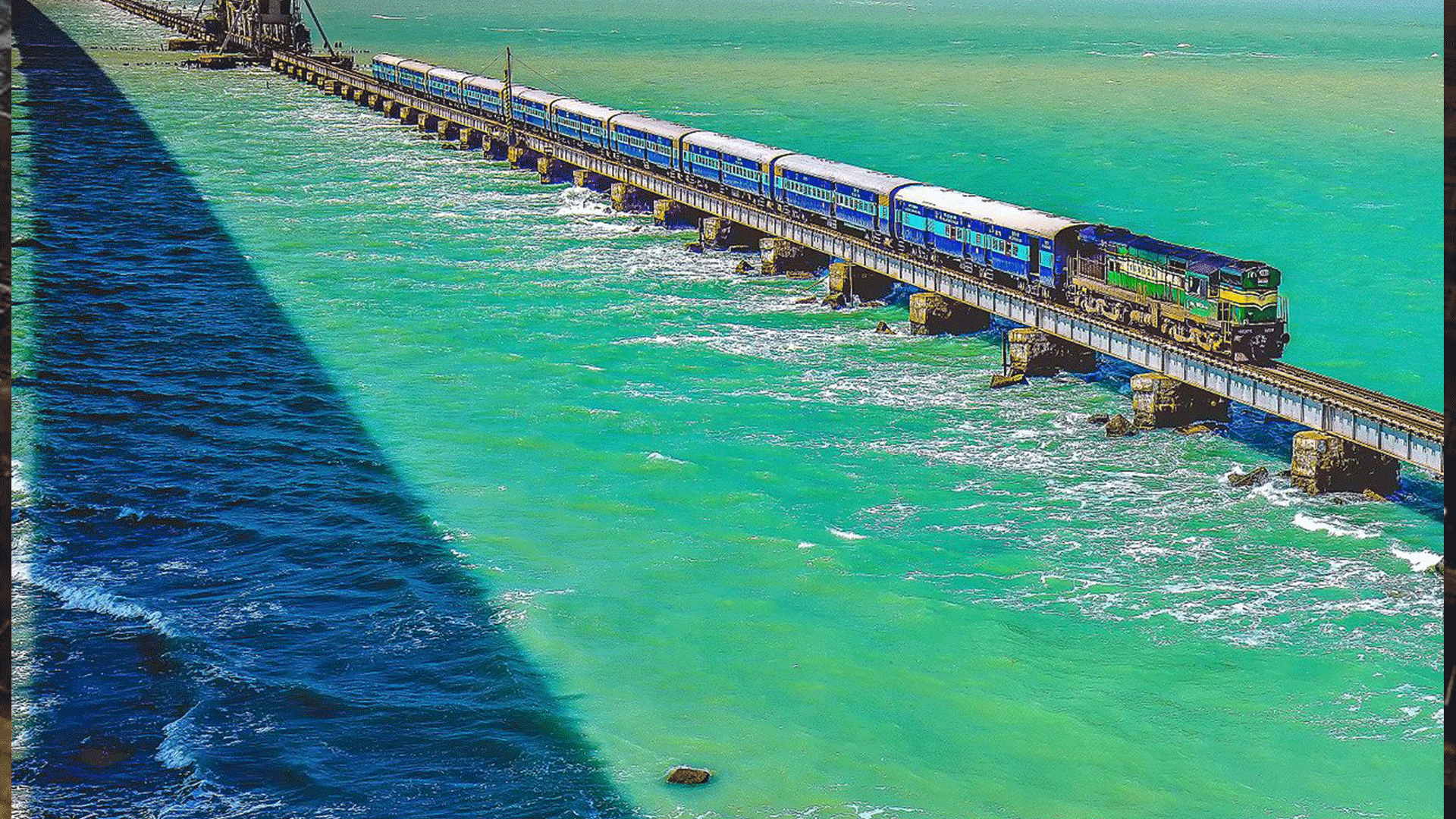 Indian Railways begins constructing first pillar in sea for Pamban rail ...