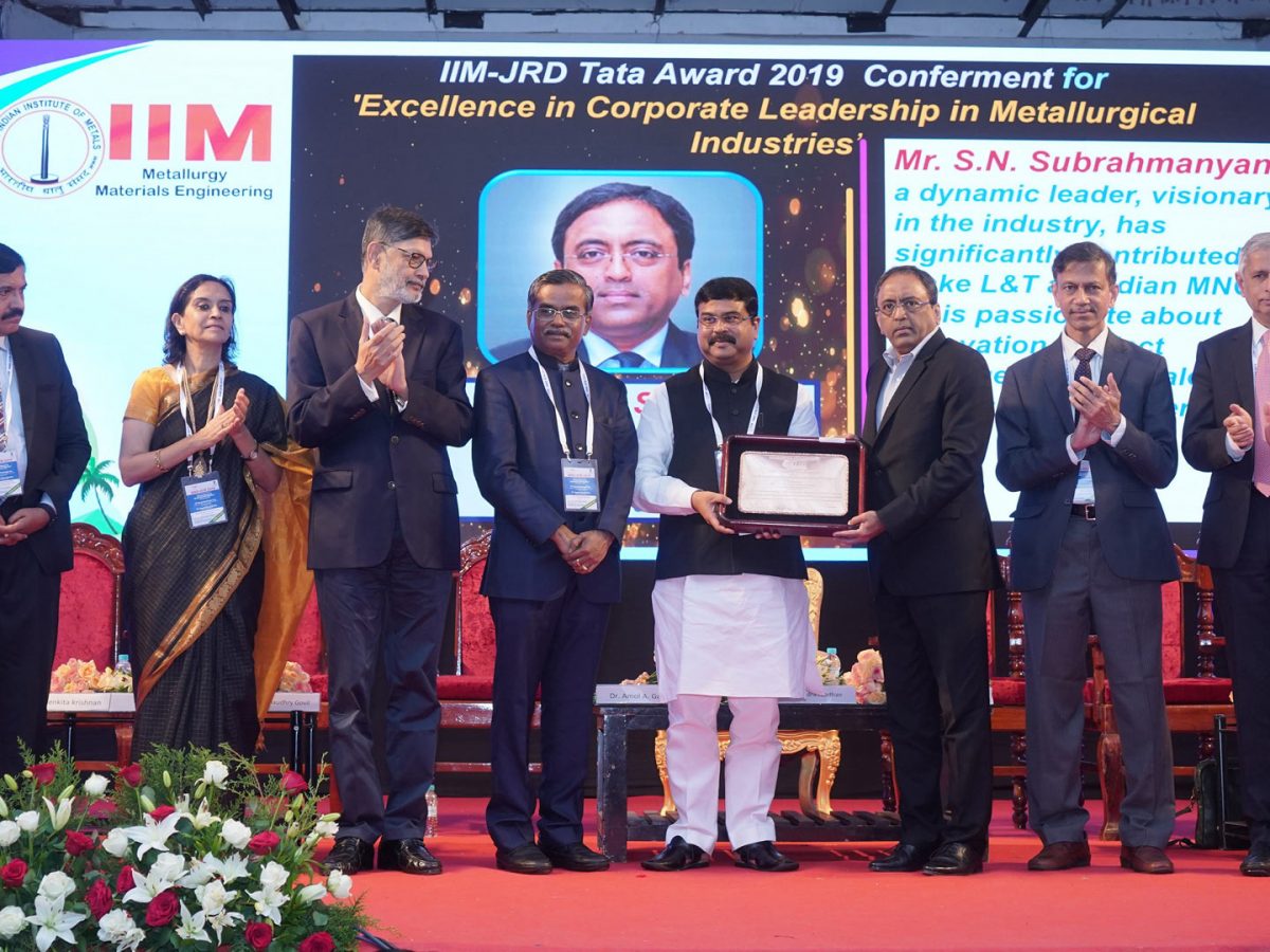 L&T CEO & MD SN Subrahmanyan is conferred IIM-JRD Tata Award ...