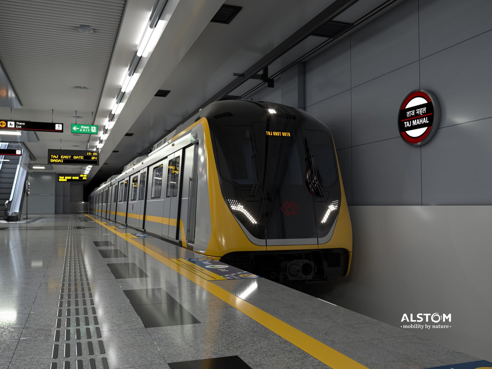The new Alstom designed metro trains for the city of Agra ...