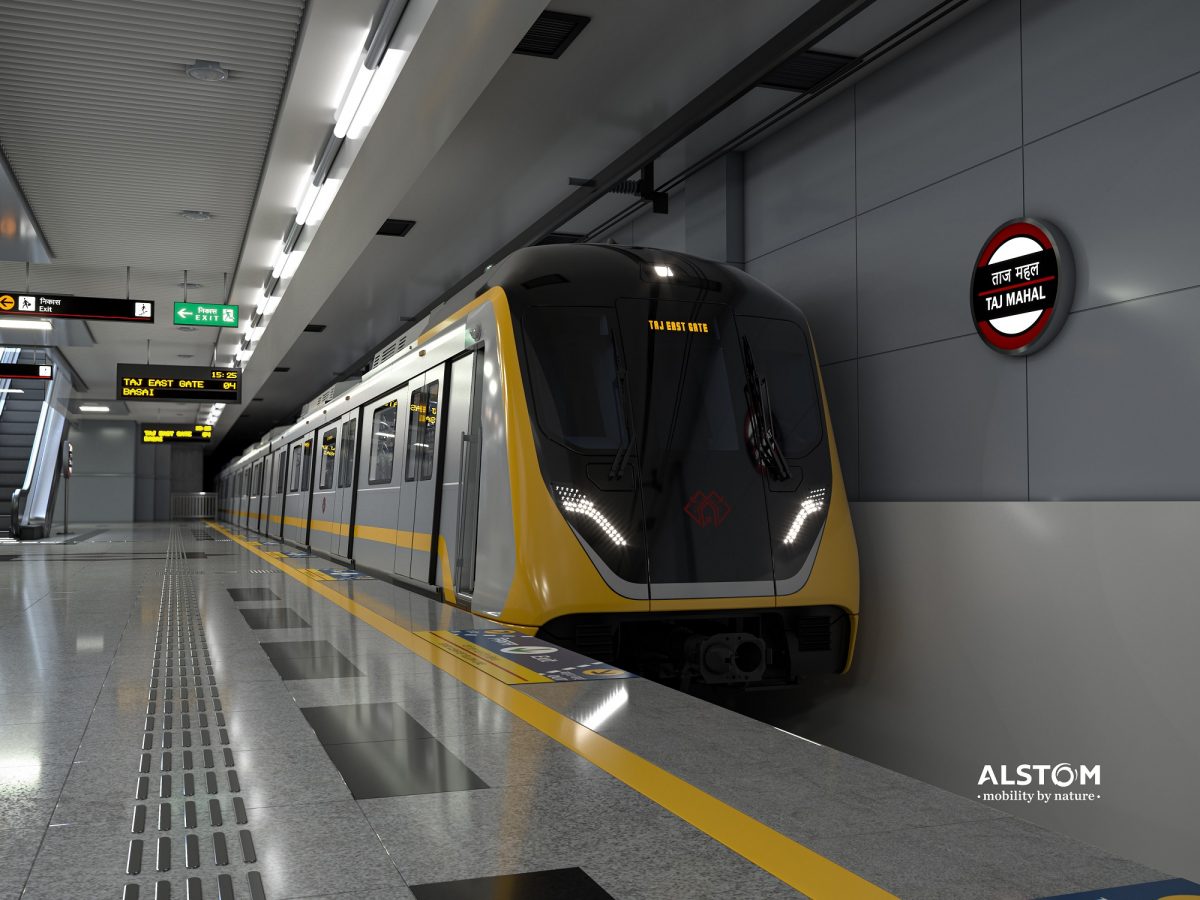 The new Alstom designed metro trains for the city of Agra ...