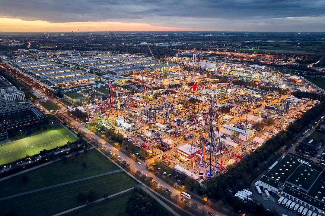 An electric array of display at bauma 2022 - Construction Week India