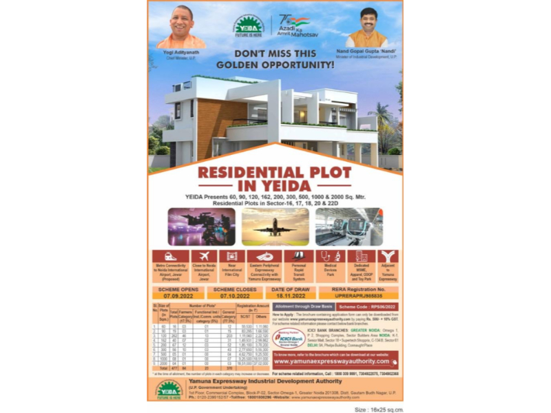 CM Yogi's vision for residential development comes to life with YEIDA's ...